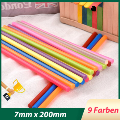 7x200mm Hot Glue Gun Stick Bunt Rund Stick Glitter Stab für Bastel ...
