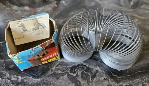 Retro Metal Spring Slinky Toy That walks Down Stairs by Merit! Box ...