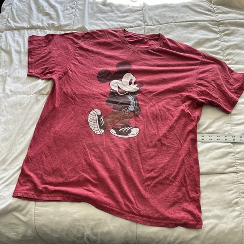 Disney Mickey Mouse Classic T-Shirt for Adults Greaser Red Faded Size ...