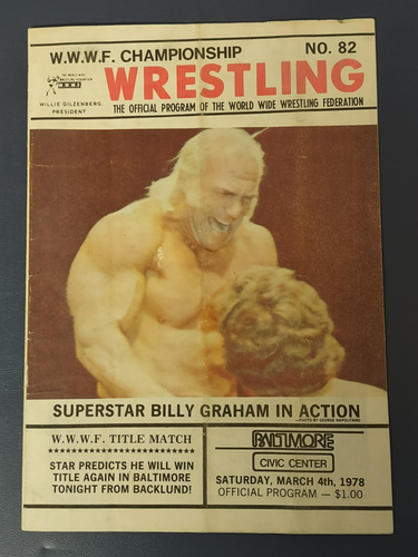 1978 Wrestling Program No. 82 WWWF TITLE Graham Vs. Backlund Rematch ...