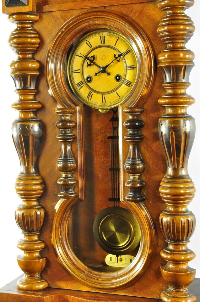 Amazing Antique German Junghans Keyhole Spring Driven Wall Clock approx ...
