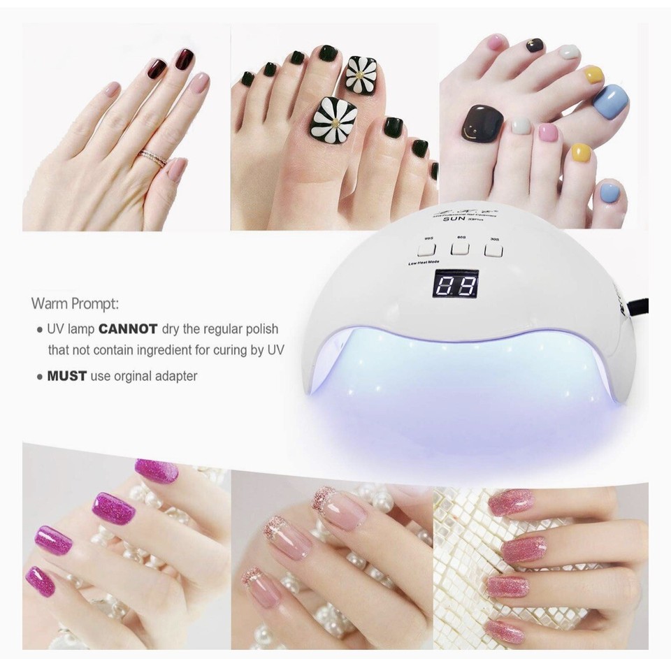 LKE UV LED Professional Lamp for Gel Nails, 40W Gel Nail Polish Dryer ...