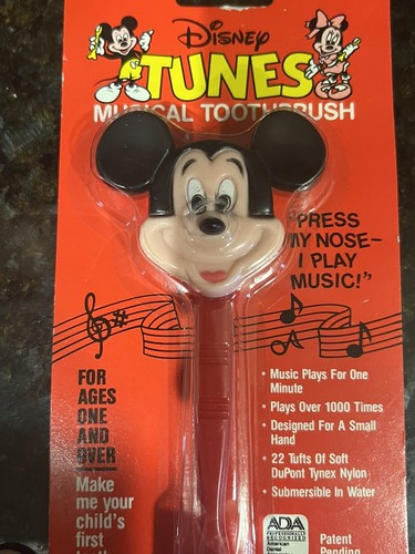 NIP-Vintage Disney Toons 1963 Mickey Mouse Musical Toothbrush | eBay