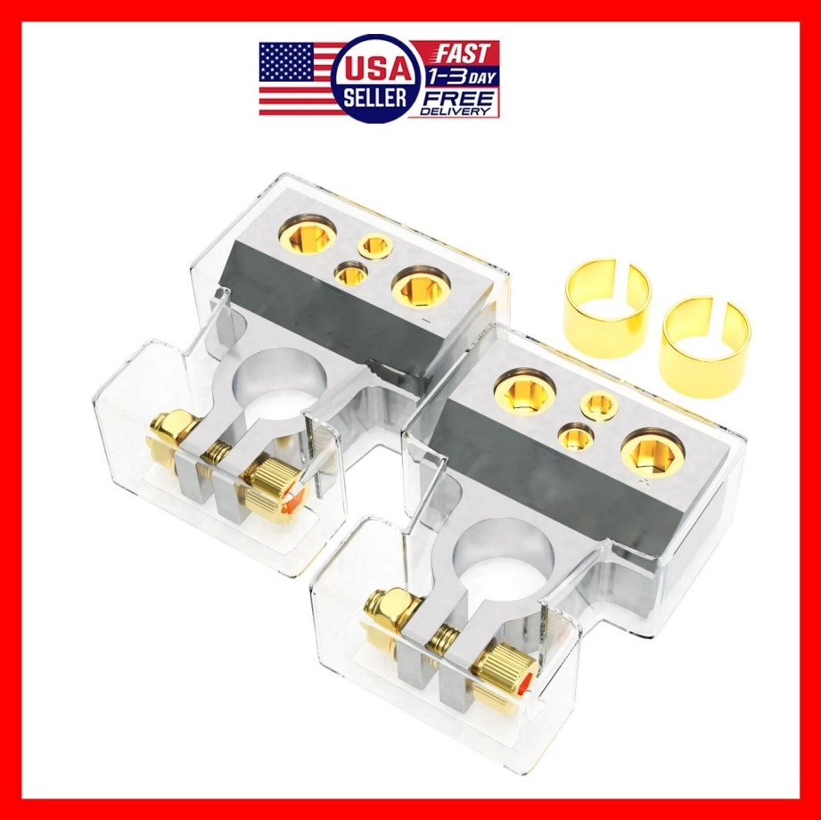 Car Battery Terminals Clamp Post 1/0 2 4 8 GA AWG Gauge Positive ...