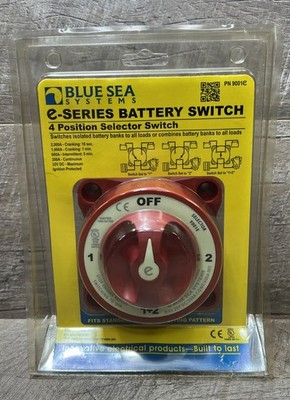 Blue Sea 9001e Marine 4-Position Dual Boat Battery Selector Switch ...