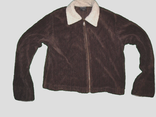 Women's Barrage Authentic Brown Fleece Zip Up pocketless Waist Jacket ...