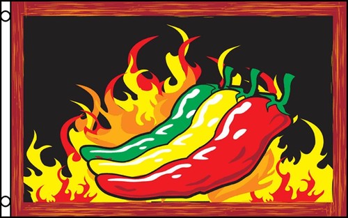 3x5 Advertising Hot Chillies Chilli Peppers Spicey Flag 3'x5' Brass ...