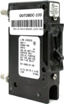Outback Power, Breaker, 100 Amp, 125 Vdc, Panel Mount, PNL-100-DC | eBay