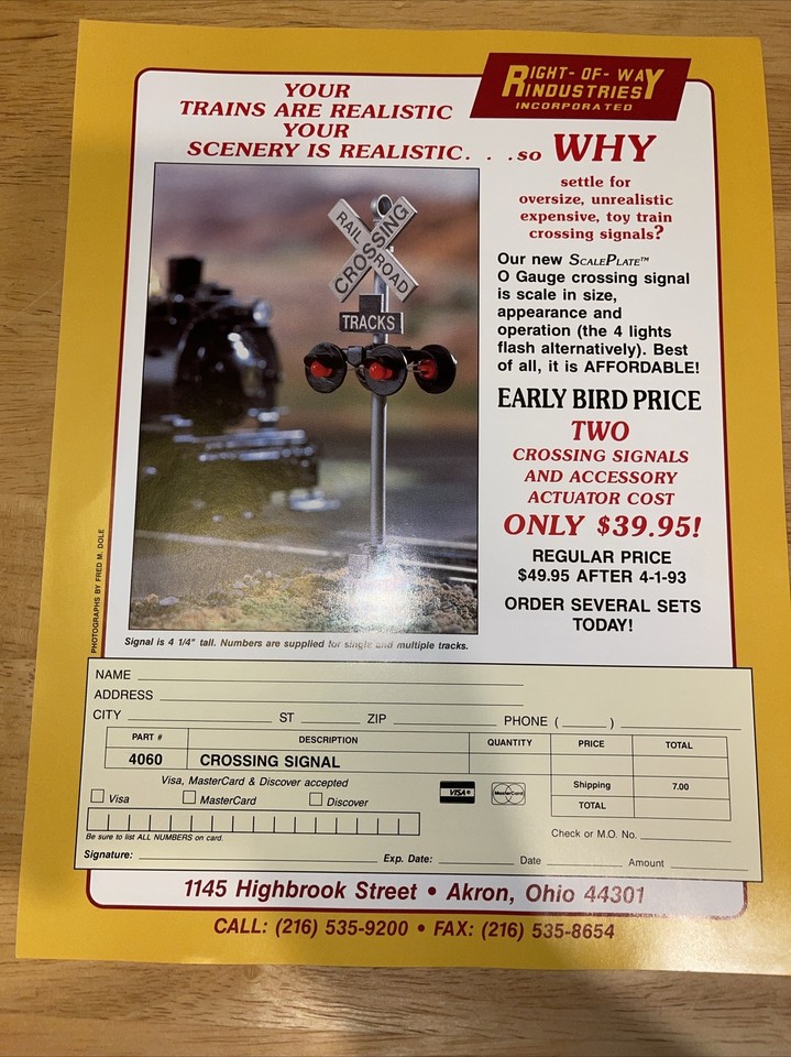 Right-of-Way Industries EMD FT A-A Diesels & Crossing Signals Brochure ...