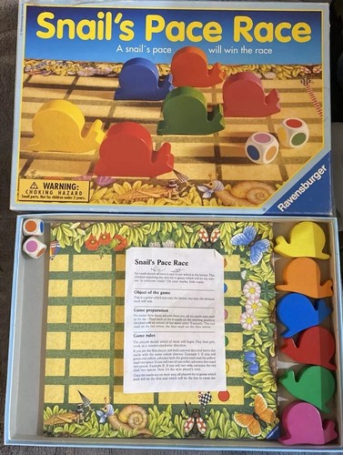 Board Game Snails Pace Race Ravensburger Wooden Pieces Complete Boxed ...