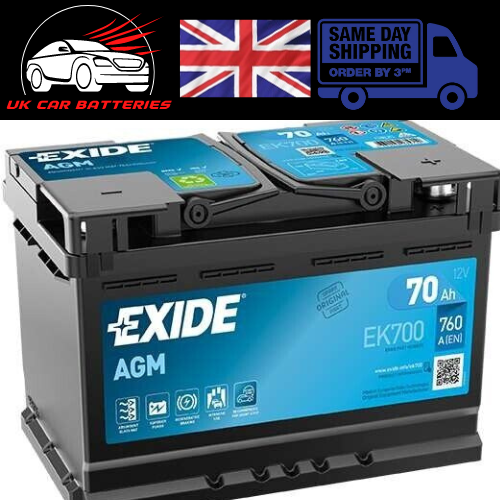 Exide Stop Start 70Ah 760CCA 12v 067 AGM Car Battery 3 Year Warranty ...