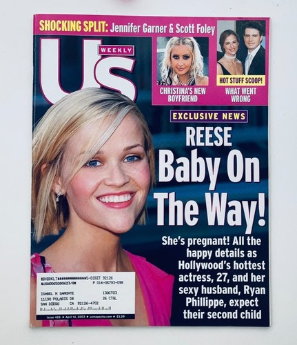 Us Weekly Magazine April 14 2003 Issue 426 Reese Whiterspoon, Ryan ...