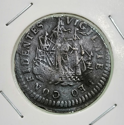 RARE ! 1708 Dutch Netherlands Voc Colonial 6 Stuiver Ship Silver Coin ...