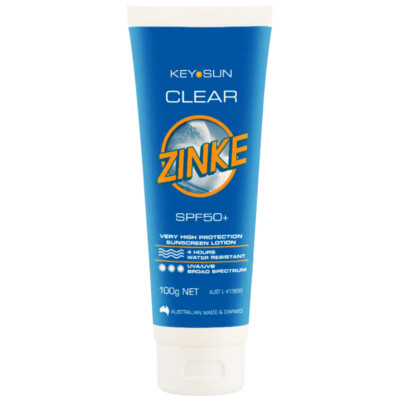 Key Sun Clear Zinke SPF 50+ Sunscreen Lotion 100g Broad Spectrum Zinc ...