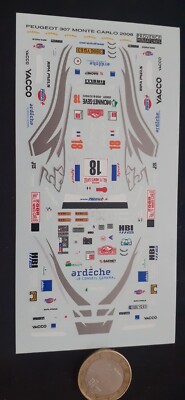 decalcomanie decals 1/43 peugeot 307 monte carlo 2008 decals43.com | eBay