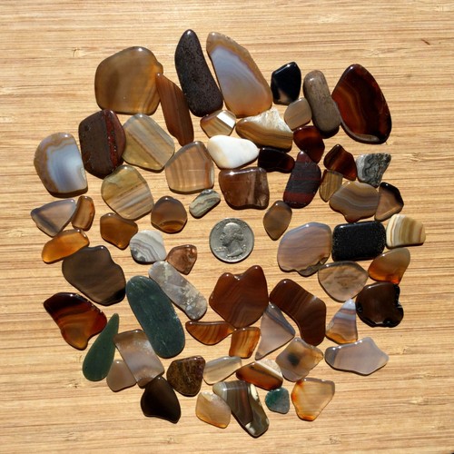 Small Polished Rock Slices Colorful Mix Natural Stones & Agate Crystals ...