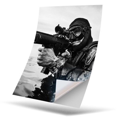 1 x Vinyl Sticker A5 - BW - Navy Seal Frogman Ocean Military #37490 | eBay