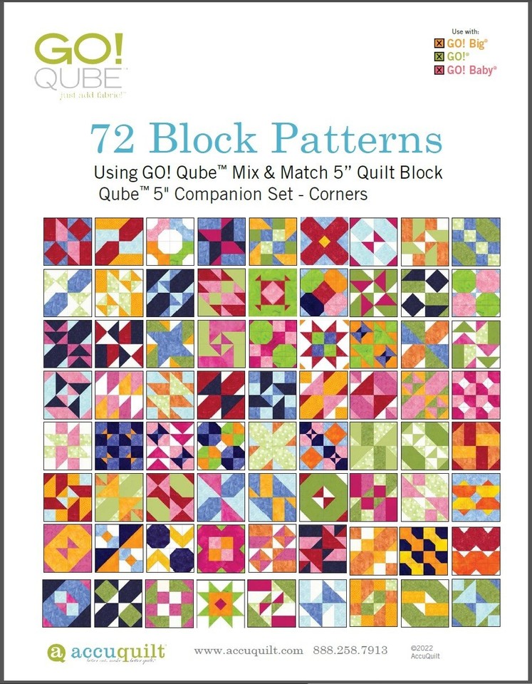 AccuQuilt Go! Cube Manual: 5" inch 3 Books in One 432 Pages Full Color ...
