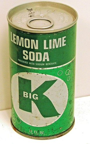 Big K Lemon Lime; Wesco Foods Co.; Cincinnati, Ohio; steel soda pop can ...