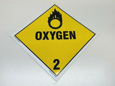 (10-Pack) "OXYGEN" Class2 Hazard Plastic Placard Sign Laminated ...