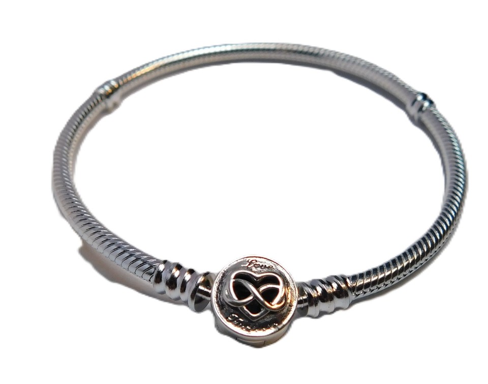Authentic Pandora Bracelet, Heart Infinity Clasp Snake Chain ...