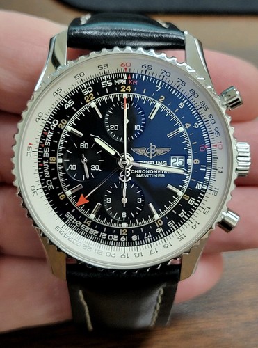 Breitling Navitimer World 46mm GMT Leather Strap - Reference A24322 ...