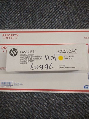 Genuine HP CC532AC Yellow Single Cartridge Brand New Sealed Box | eBay