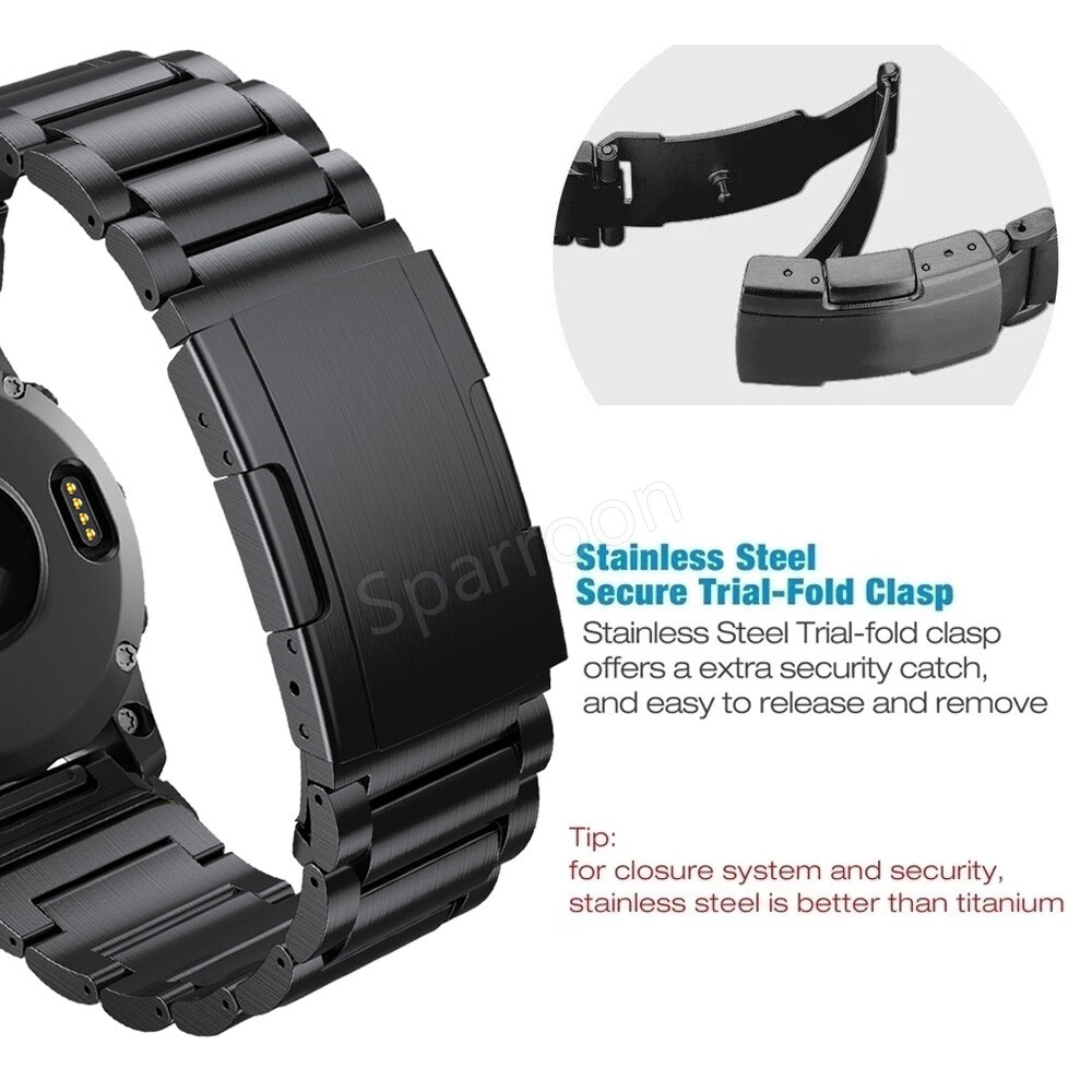 Titanium Metal Wrist Band Strap For Garmin Fenix 7X 7 6 6X Pro 5 5X 3HR ...
