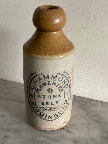 Antique Hammond Stone Fermented Beer Bottle Birmingham Ginger Beer ...