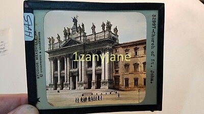 Colored Glass Magic Lantern Slide HAS ROME ITALY CHURCH OF ST JOHN ...