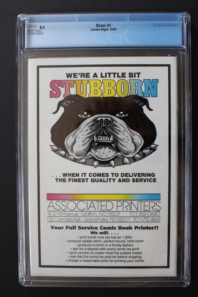 RAZOR #1 1st App 1992 London Night Everette Hartsoe LOW PRINT Movie CGC ...