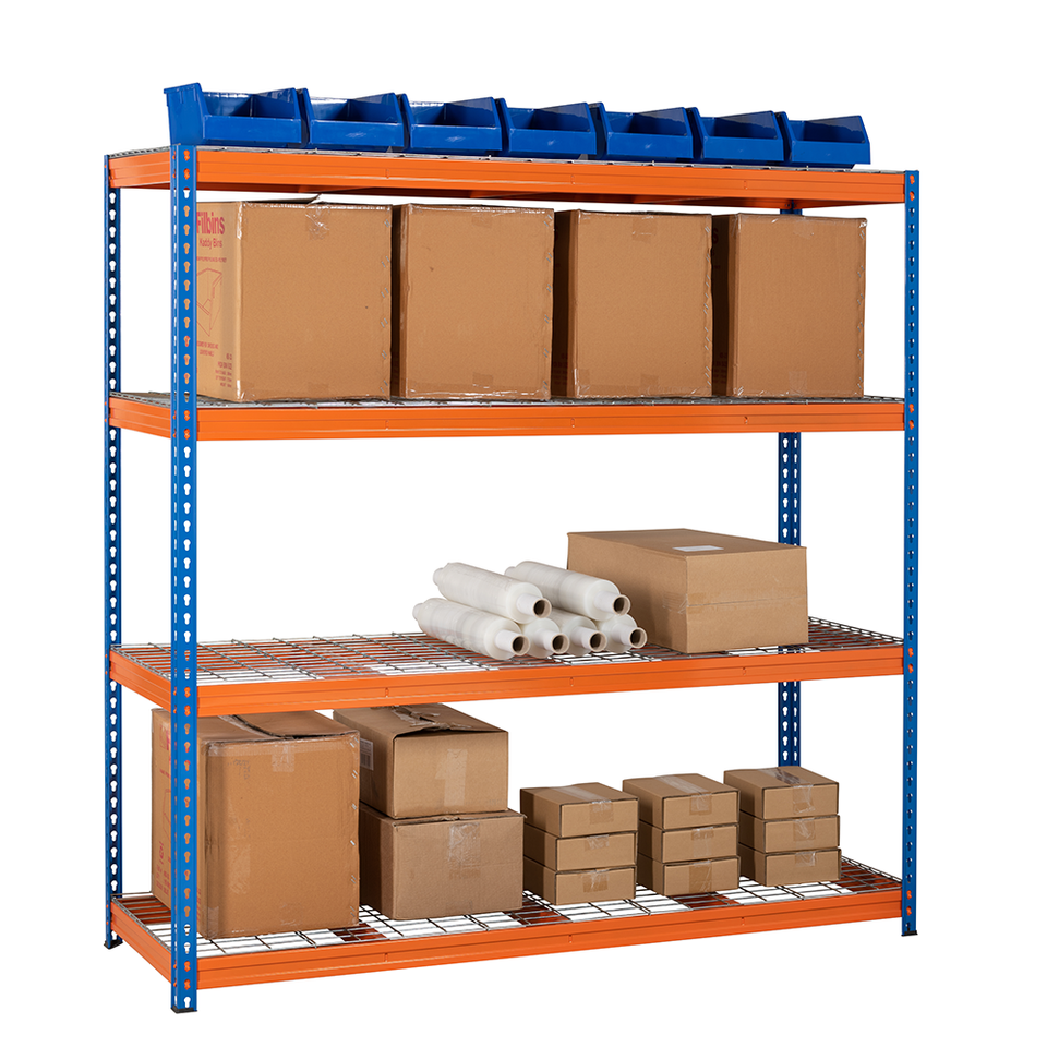 Heavy Duty Shelving/Racking Mesh Shelves 4 Levels | 1800mm H x 1800mm W ...