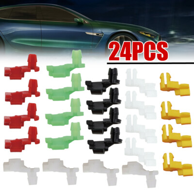 24Pcs Nylon Plastic Fasteners Car Rivets Door Lock Rod Clip Rod Push ...
