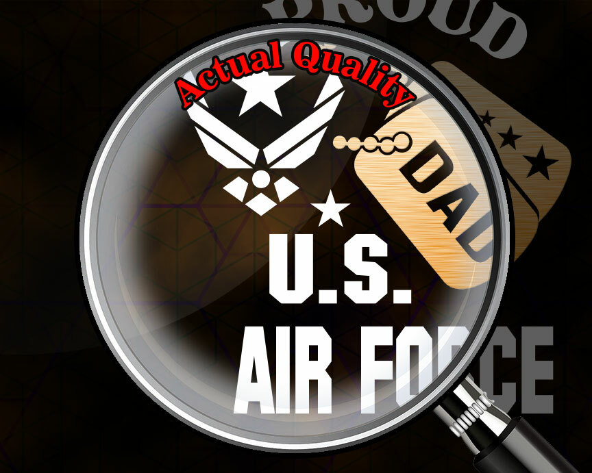 Proud Air Force Dad Vinyl Car Decal Sticker 6" (H) With Gold Military ...