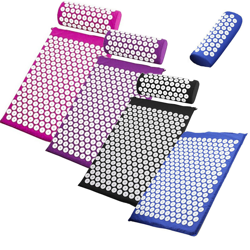 Acupressure Mat Yoga Massage Shakti Sit Lying Mats Pillow Pain Stress ...