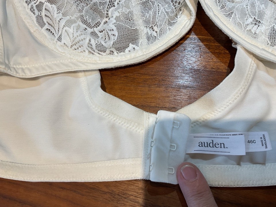 Auden Lace ivory Unlined Bra Underwire46 C 46C | eBay