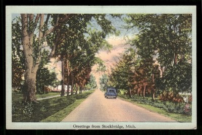 Greetings from Stockbridge, Michigan Rural Road Scene Postcard. Posted ...