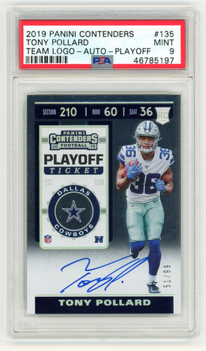2019 Panini Contenders - Rookie Ticket RPS Tony Pollard #135 Playoff ...