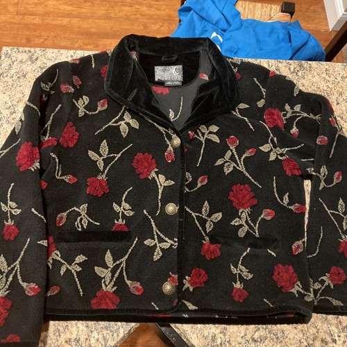 Vintage Tsunami Fleece Jacket. Roses Cozy. Made In Canada. W/ Spare ...