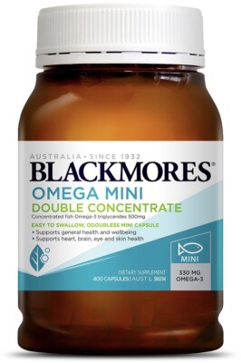 Omega Double Concentrate 400 Mini Caps Blackmores | eBay Australia