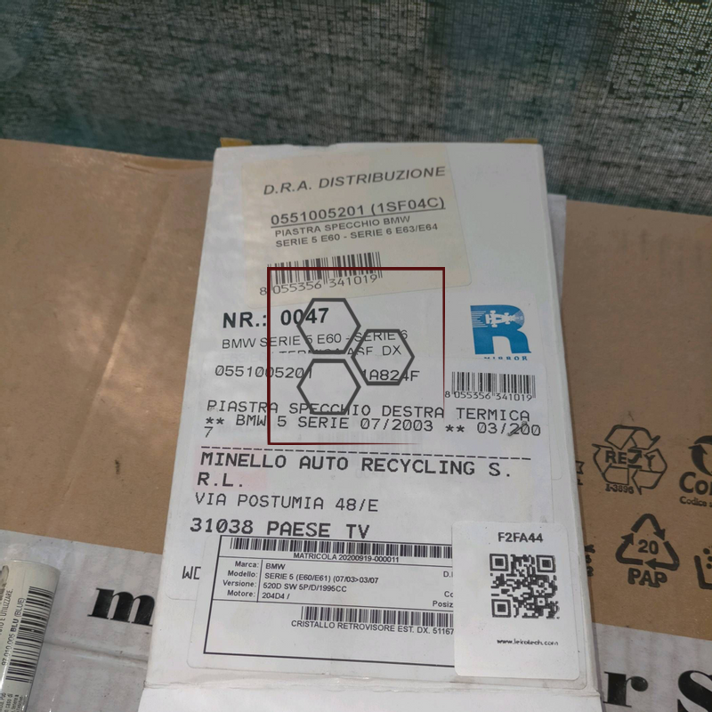 51167065082 spiegelglas rechts für BMW SERIE 5 (E60 E61) 30xd Ber. 2007 ...