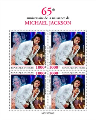 65th anniversary of Michael Jackson Madonna MNH Stamps 2023 Niger M/S ...
