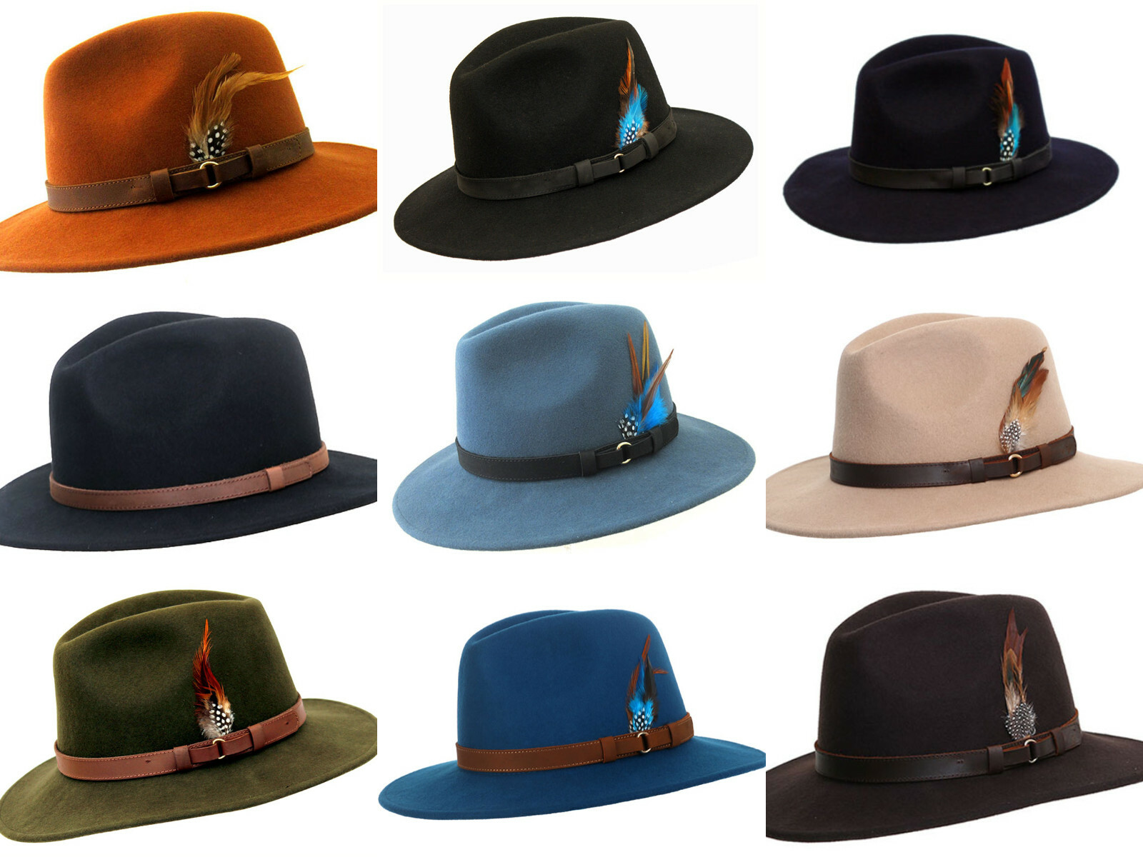 Ranger Fedora Waterproof Coating 100% Wool Felt Cowboy Hat With Band ...