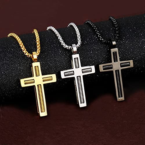 Cross Necklace 316L Stainless Steel Titanium Steel Cross Crucifix ...