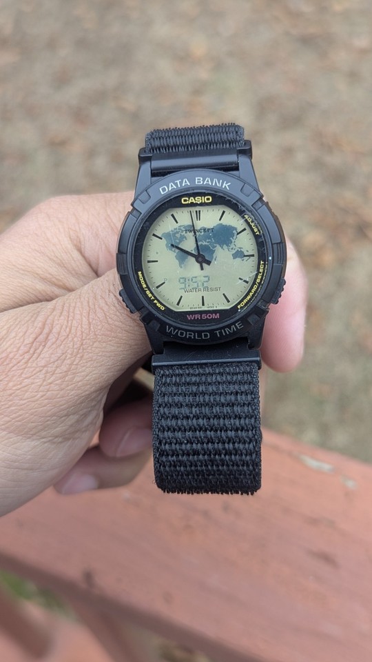 Rare Vintage CASIO "Twincept" Data Bank World Time Analogue/Digital ...