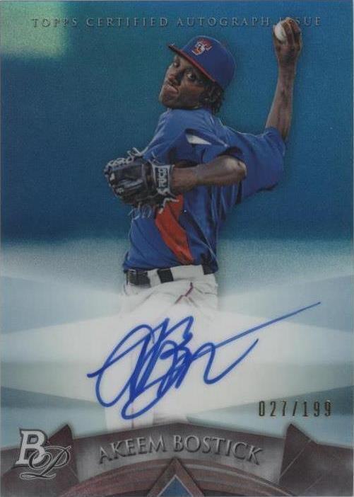 2014 Bowman Platinum - Autographed Prospects Akeem Bostick #AP-AK Blue ...