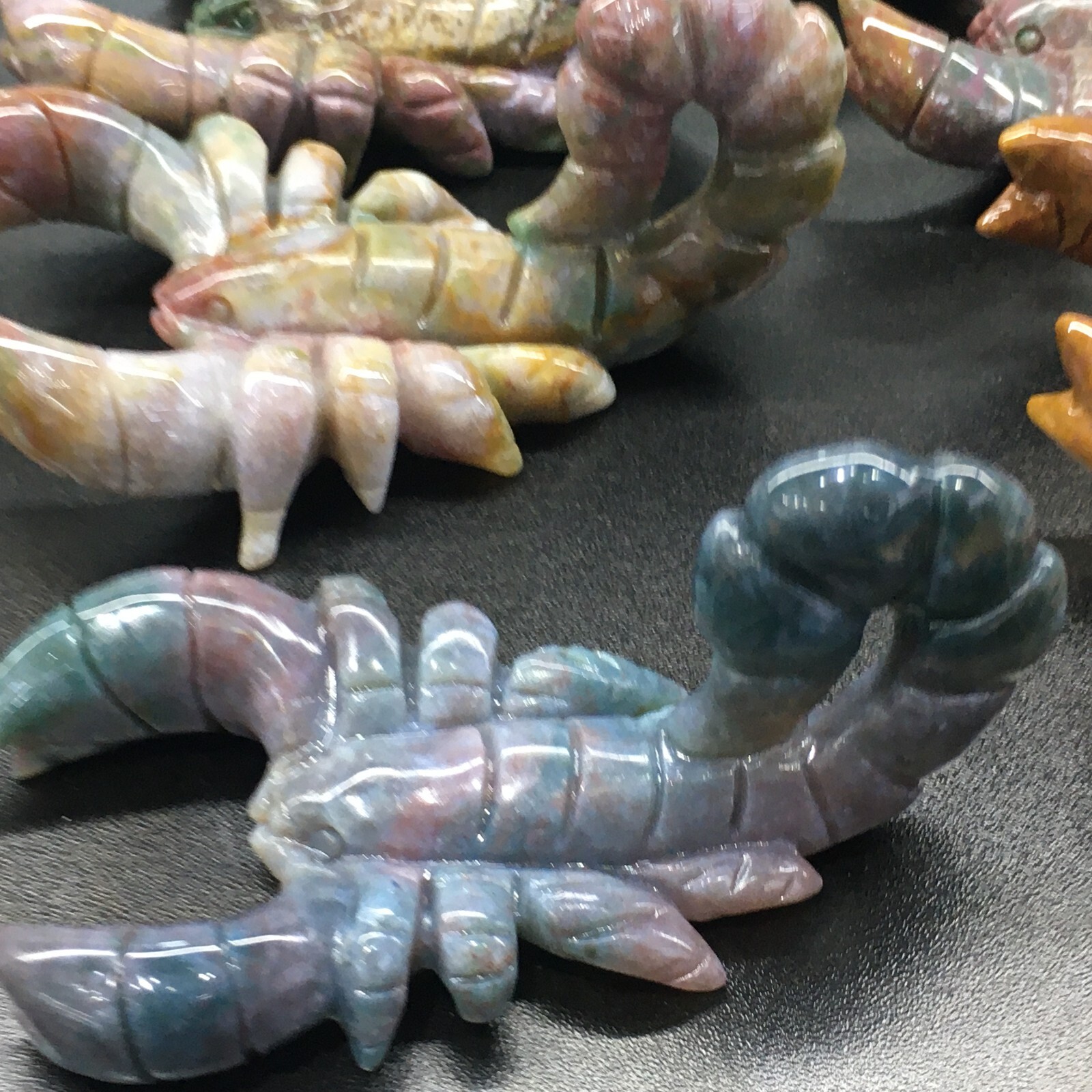 1pc Natural aquatic agate Quartz hand Carved scorpion crystal Reiki ...