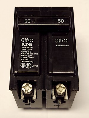EATON CUTLER HAMMER BR250 C250 2 Pole 50 AMP Type BR Circuit Breaker | eBay