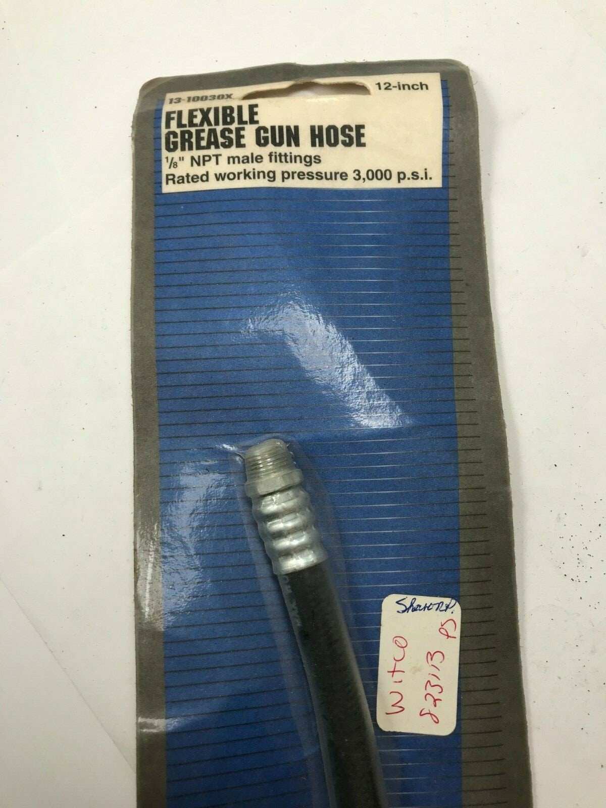 Big A 13-10030 12" Flexible Manual Grease Gun Hose 3,000 PSI & 1/8" NPT ...