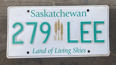 Saskatchewan Canada License Plate #279 LEE Wheat RETIRED "Land of ...